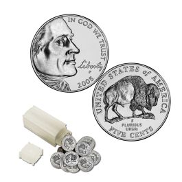 Roll of 2005 Buffalo Nickels