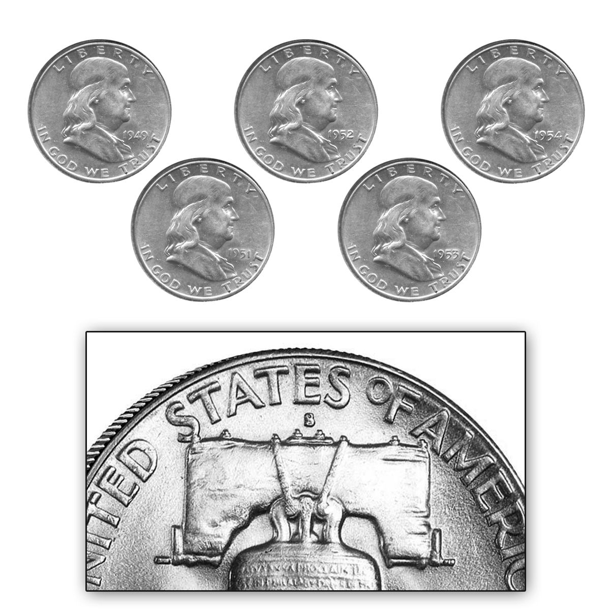 Complete S Mint Franklin Half Dollars