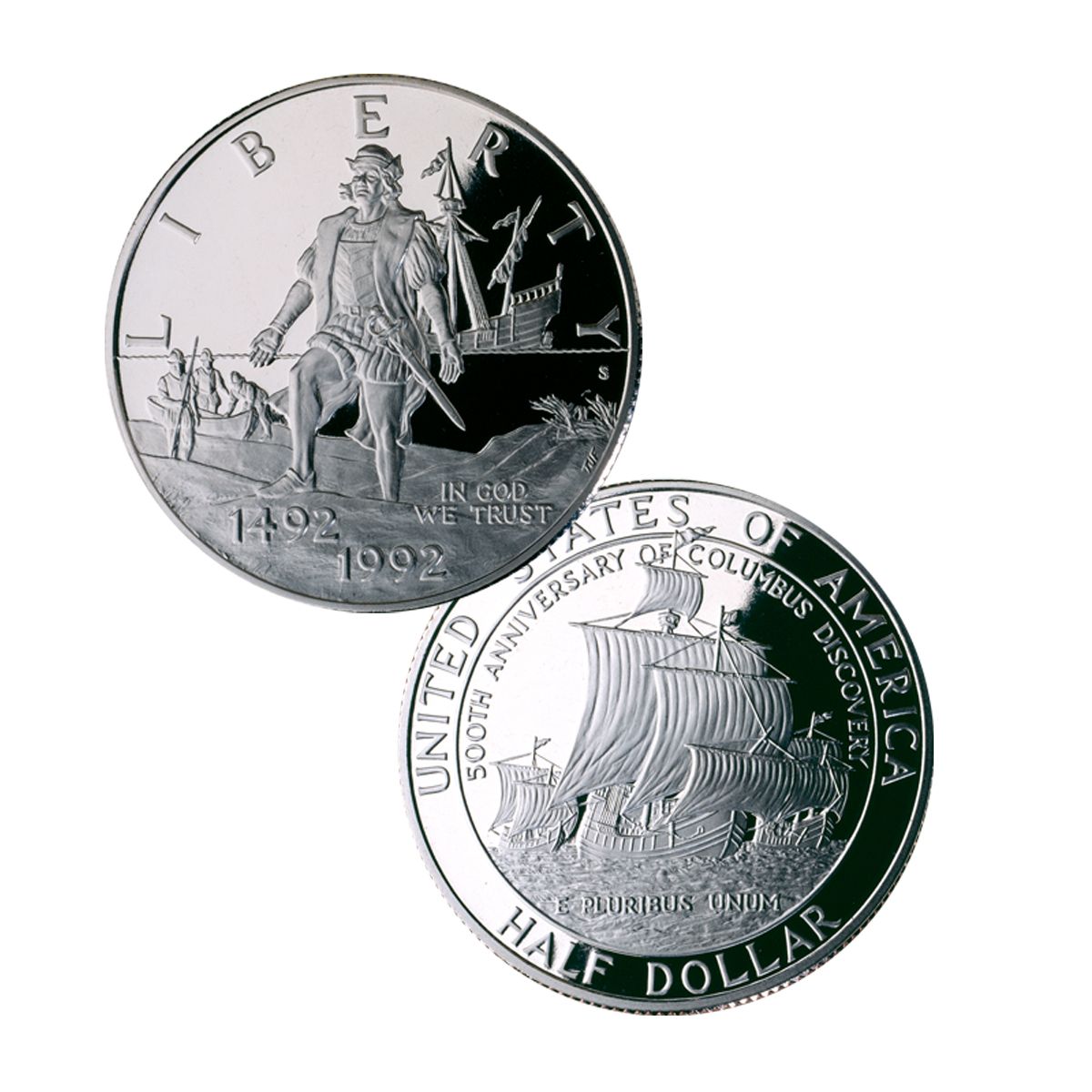 Columbus Quincentenary Proof Two Coin Set