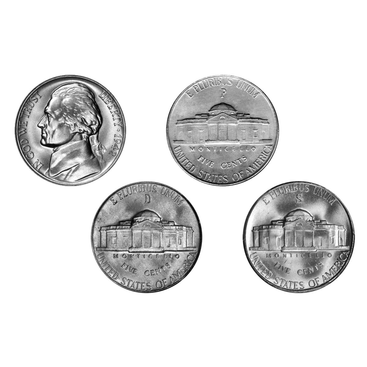 WWII Silver Nickel Mint Mark Collection