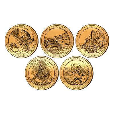 2012 America the Beautiful® National Parks Set- 24K Gold Plated