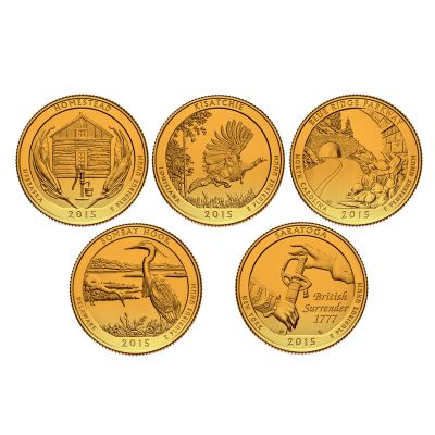 2015 America the Beautiful® National Parks Set- 24K Gold Plated